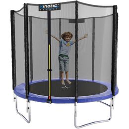 Trampolin Outdoor salto - Kindertrampolin Gartentrampolin Set mit Leiter, Netz, Randpolster, usa Sprungtuch Blau ø 244 cm - Kinetic Sports