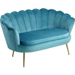 Dynamic24 Muschelsofa aus Samt Blau 394267