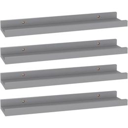 Wandregale 4 Stk. Grau 40x9x3 cm vidaXL