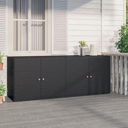 vidaXL - Gartenschrank Schwarz 198x55,5x80 cm Poly Rattan 395637