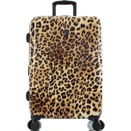 Hartschalen-Trolley Heys "Leopard, 66 cm" Gr. B/H/T: 45cm x 66cm x 29cm 73 l, braun (brown leopard) Koffer