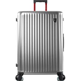 Hartschalen-Trolley Heys "Smart Luggage, 76 cm" Gr. B/H/T: 52cm x 76cm x 30cm 109 l, silberfarben (silber) Koffer Heys x Joachim Llambi Smart Gepäck mit App-Funktion