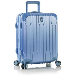 Hartschalen-Trolley Heys "Xtrak, 53 cm" Gr. B/H/T: 39cm x 53cm x 23cm 42 l, blau (icy blau) Koffer Heys x Joachim Llambi Handgepäck-Koffer TSA Schloss Volumenerweiterung