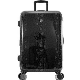 Hartschalen-Trolley Heys "Leopard, 66 cm" Gr. B/H/T: 45cm x 66cm x 29cm 73 l, schwarz (schwarz leopard) Koffer