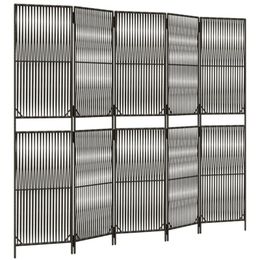 vidaXL - Paravent 5-tlg. Grau Poly Rattan