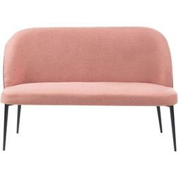 Beliani - Sofa Rosa Stoffbezug 2-Sitzer Küchensofa mit Schwarzem Metallgestell Ohne Armlehnen Modern Wohnzimmer Möbel Wohnecke Sitzecke Küche