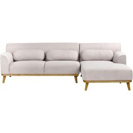 Beliani Ecksofa Hellgrau Stoffbezug L-förmig 3-Sitzer Sofa mit Chaiselongue Linksseitig Wohnzimmermöbel Modern Wohnzimmer Ausstattung Wohnecke