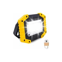 30W Flutlicht-Batterie-Sicherheitslicht mit 3 Modi, Camping-COB-Flutlicht mit usb, wasserdicht zum Angeln, Wandern (Batterie nicht im Lieferumfang