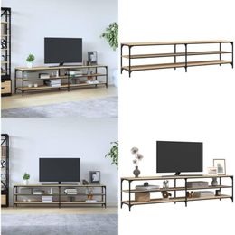 vidaXL TV-Schrank Sonoma-Eiche 200x30x50 cm Holzwerkstoff und Metall - TV-Schrank - TV-Schränke - Home & Living - Braun