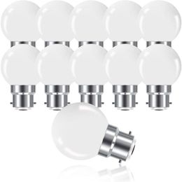 Set mit 10 B22 G45 LED-Kugeln, Warmweiß 3000 k, 3 w G45, 180 lm, mattes Polycarbonat-Gehäuse, nicht dimmbar [Energieklasse g] - Tigrezy