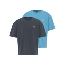 Cool Hill Shirt Herren Gr&ouml;&szlig;e L blau / anthrazit / wei&szlig;
