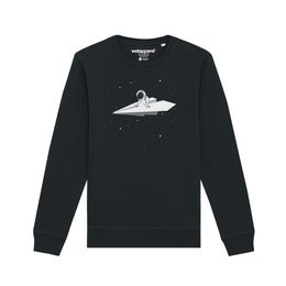 Watapparel Sweatshirt ' Fly me to the moon ' male Black size XXXL