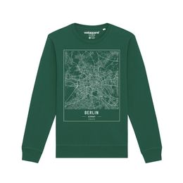Watapparel Sweatshirt 'City maps Berlin Landkarte' male Green size XL