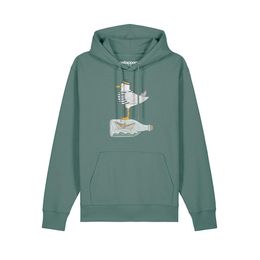 Watapparel Sweatshirt ' Möwe mit Hut ' Herren Größe M grün / mischfarben