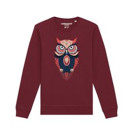 Watapparel Sweatshirt ' Colorful Owl ' female Red size 4XL