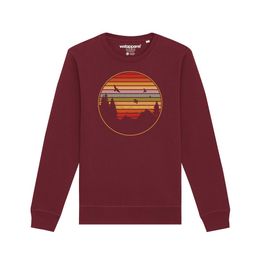 Watapparel Sweatshirt ' Sunset Berge & Tannen ' Herren Gr&ouml;&szlig;e 4XL mischfarben / burgunder