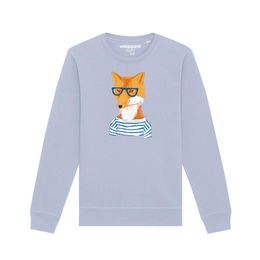 Watapparel Sweatshirt ' Fuchs ' Herren Gr&ouml;&szlig;e S hellblau / mischfarben