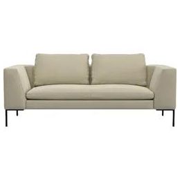 2,5-Sitzer FLEXLUX "Loano" Sofas Gr. B/H/T: 206cm x 86cm x 106cm, Chenille, beige (sandy beige) modernes Sofa, frei im Raum stellbar, lose Kissen, Kaltschaum Sitz