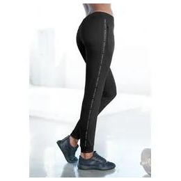 Jogginghose Lascana ACTIVE Gr. XL (48/50), N-Gr, schwarz, Damen, Interlock, Obermaterial: 100% Baumwolle, unifarben, Hosen, mit Reißverschlusstaschen, Topseller