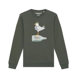 Watapparel Sweatshirt ' M&ouml;we mit Hut ' male Green size S
