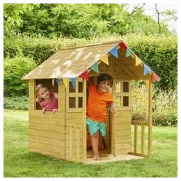 WESTMANN Spielhaus 50NRTH "»Holz Spielhaus, Villa«" Spielhäuser beige (natur) Kinder Natur, 137x121x140 cm