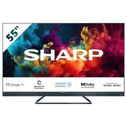 E (A bis G) Sharp LED-Fernseher "Sharp 55FQ5EG Quantum Dot Google TV 139 cm (55 Zoll) 4K Ultra HD QLED" Fernseher Quantum Dot, QLED, Dolby Atmos, Dolby Vision, HDMI 2.1 mit eARC Gr. 55, schwarz