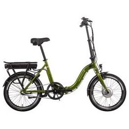 E-Bike SAXONETTE "Compact plus S" E-Bikes Gr. 42cm, 20 Zoll (50,80cm), grün (olivgrün) Pedelec, Elektrofahrrad für Damen u. Herren