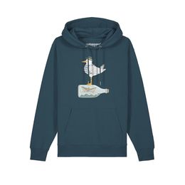 Watapparel Sweatshirt ' M&ouml;we mit Hut ' Herren Gr&ouml;&szlig;e 4XL petrol / mischfarben