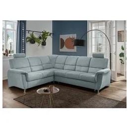 Ecksofa Home Affaire "Pisa L-Form, mit Schlaffunktion, Stauraum, 2x höhenverstellbare" Sofas Gr. B/H/T: 271cm x 95cm x 224cm, Chenille, Bettfunktion rechts, grün (mint) Kopfstützen und Relaxfunktion im Eckelement