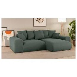 Ecksofa Inosign "Ecksofa Lakeside mit Bettfunktion und Bettkasten, B/T/H 257/166/84 cm" Sofas Gr. B/H/T: 256,5cm x 84cm x 166cm, Chenille, Recamiere beidseitig montierbar, mit Bettfunktion und Bettkasten, grün (moos) L-Form, Recamiere beidseitig montierbar, Wellenunterfederung