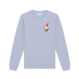 Watapparel Sweatshirt ' Gartenzwerg ' Herren Gr&ouml;&szlig;e M hellblau / mischfarben