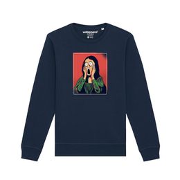Watapparel Sweatshirt ' Mona Lisa Scream ' Herren Größe XL navy / mischfarben