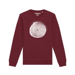 Watapparel Sweatshirt ' Baumscheibe ' Herren Gr&ouml;&szlig;e 4XL burgunder / wei&szlig;