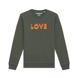 Watapparel Sweatshirt ' Love always wins ' male Green size XXXL