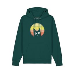 Watapparel Sweatshirt ' Sunset Cat ' Herren Gr&ouml;&szlig;e L petrol / mischfarben