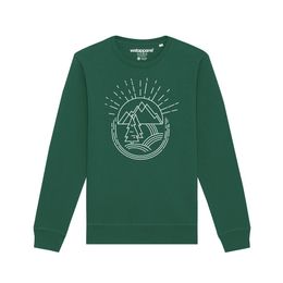 Watapparel Sweatshirt 'Natur ist sch&ouml;n' Herren Gr&ouml;&szlig;e 4XL dunkelgr&uuml;n / wei&szlig;