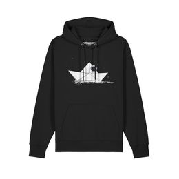 Watapparel Sweatshirt ' Astronaut in paper boat ' male Black size XL