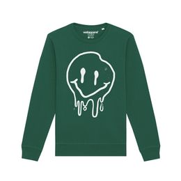 Watapparel Sweatshirt ' Smiley ' Herren Größe 5XL dunkelgrün / weiß