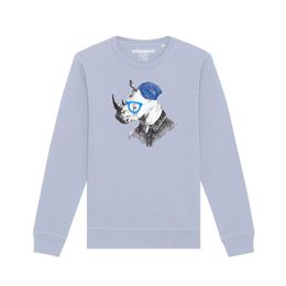 Watapparel Sweatshirt 'Nashorn' Herren Gr&ouml;&szlig;e XS blau / hellblau / schwarz / wei&szlig;