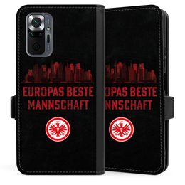 DeinDesign Xiaomi Redmi Note 10 Pro Handy Klapph&uuml;lle Handyh&uuml;lle aus Kunst Leder schwarz Flip Case European Cup Eintracht Frankfurt Merchandise Sideflip mit 