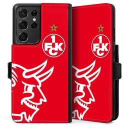 DeinDesign Galaxy S21 Ultra 5G Handy Klapph&uuml;lle Handyh&uuml;lle aus Kunst Leder schwarz Flip Case Star Devil 1. Fc Kaiserslautern Sideflip mit Lasche