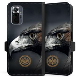 DeinDesign Xiaomi Redmi Note 10 Pro Handy Klapph&uuml;lle Handyh&uuml;lle aus Kunst Leder schwarz Flip Case Eintracht Frankfurt Official Licensed Product Eagle Sideflip 