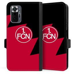 DeinDesign Xiaomi Redmi Note 10 Pro Handy Klapph&uuml;lle Handyh&uuml;lle aus Kunst Leder schwarz Flip Case Merchandise 1. Fcn 1. Fc N&uuml;rnberg Sideflip mit langer Lasche