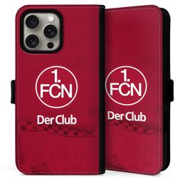 DeinDesign iPhone 16 Pro Handy Klapph&uuml;lle Handyh&uuml;lle aus Kunst Leder schwarz Flip Case Official Licensed Product 1. Fc N&uuml;rnberg Bundesliga Sideflip mit Lasche