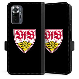 DeinDesign Xiaomi Redmi Note 10 Pro Handy Klapph&uuml;lle Handyh&uuml;lle aus Kunst Leder schwarz Flip Case Vfb Stuttgart Coat Of Arms Official Licensed Product Sideflip 