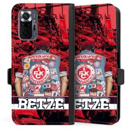 DeinDesign Xiaomi Redmi Note 10 Pro Handy Klapph&uuml;lle Handyh&uuml;lle aus Kunst Leder schwarz Flip Case 1. Fck Official Licensed Product 1. Fc Kaiserslautern Sideflip 