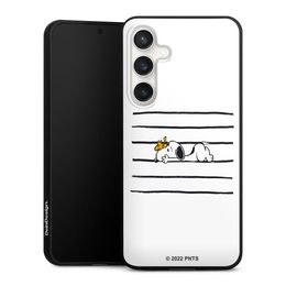 DeinDesign Galaxy S24 FE 5G Handy Premium Silikon H&uuml;lle Handyh&uuml;lle schwarz Case Snoopy Dog Peanuts Silikon Premium Case