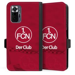 DeinDesign Xiaomi Redmi Note 10 Pro Handy Klapph&uuml;lle Handyh&uuml;lle aus Kunst Leder schwarz Flip Case Official Licensed Product Bundesliga 1. Fc N&uuml;rnberg Sideflip 