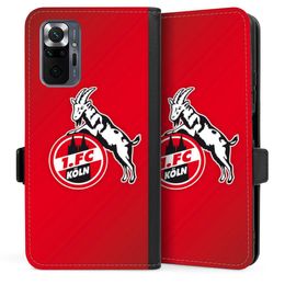DeinDesign Xiaomi Redmi Note 10 Pro Handy Klapph&uuml;lle Handyh&uuml;lle aus Kunst Leder schwarz Flip Case 1. Fc K&ouml;ln Effzeh Official Licensed Product Sideflip mit langer