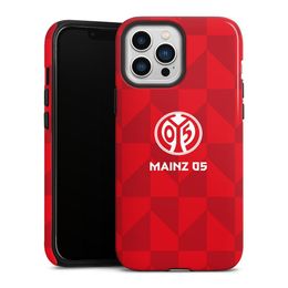 DeinDesign iPhone 13 Pro Max Handy Panzer Handyh&uuml;lle robuste Outdoor H&uuml;lle Schutzh&uuml;lle gl&auml;nzend Mainz 05 Official Licensed Product Merchandise Tough Case